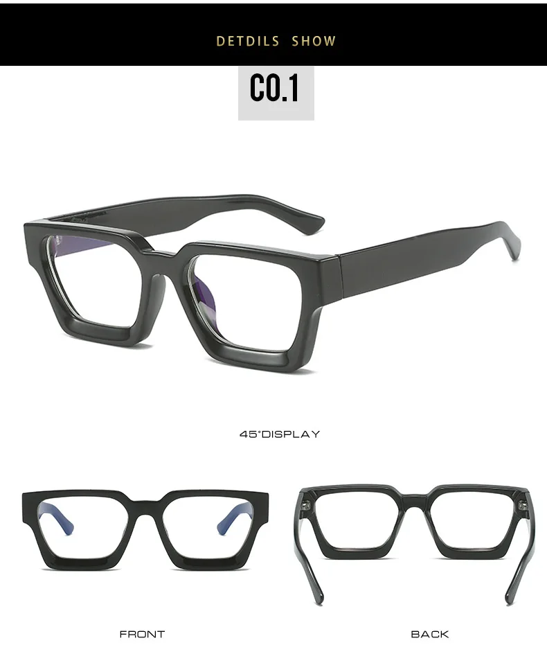 Custom Vintage Square Shape Glasses Eyewear Blue Blocking Glasses Anti ...