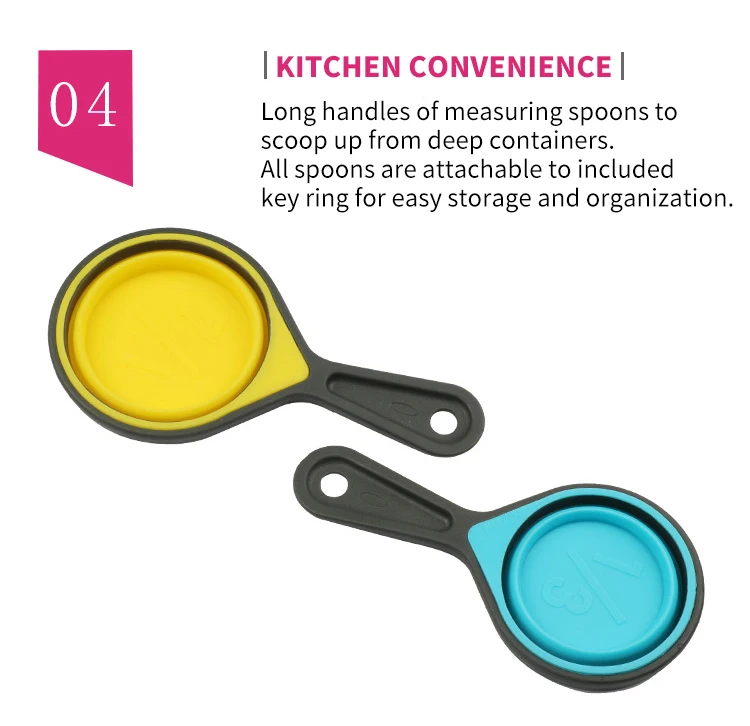 Multiple Sizes Collapsible Food Grade Silicone Measuring Tools Set ...