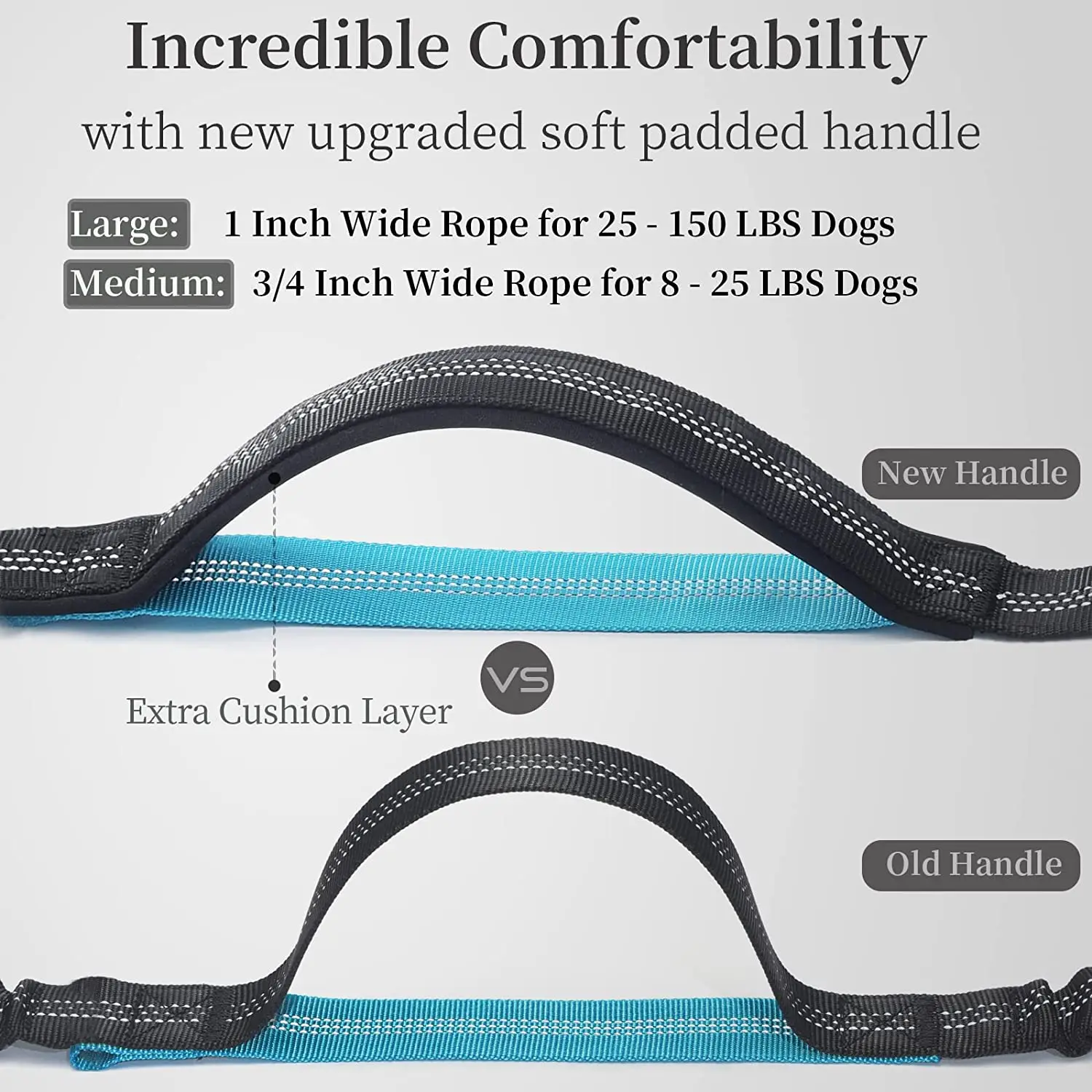 Hands Free Dual Padded Handles Running Dog Leash - Durable & Safe