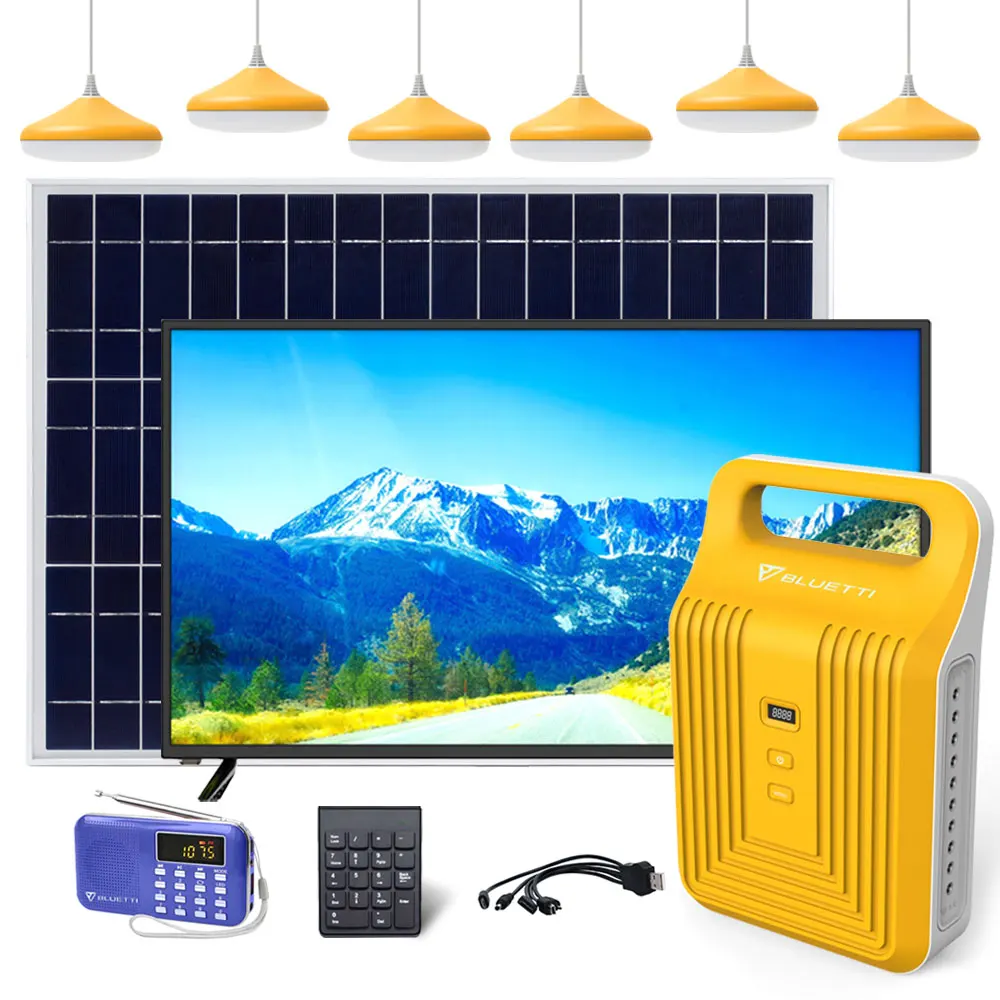 152wh Lighting Power Solar System Kits For Home With Dc Lamps&tv And 4 ...