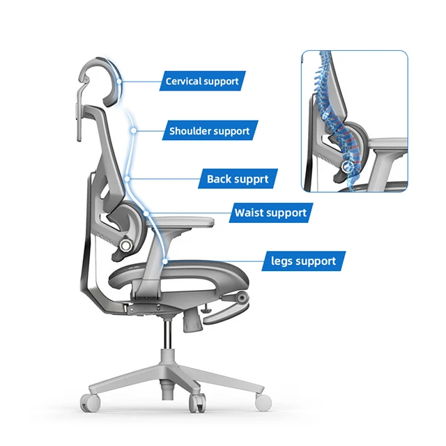 Ceo Executive Mesh Chair Office Ergonomic Chair With Footrest and Back ...
