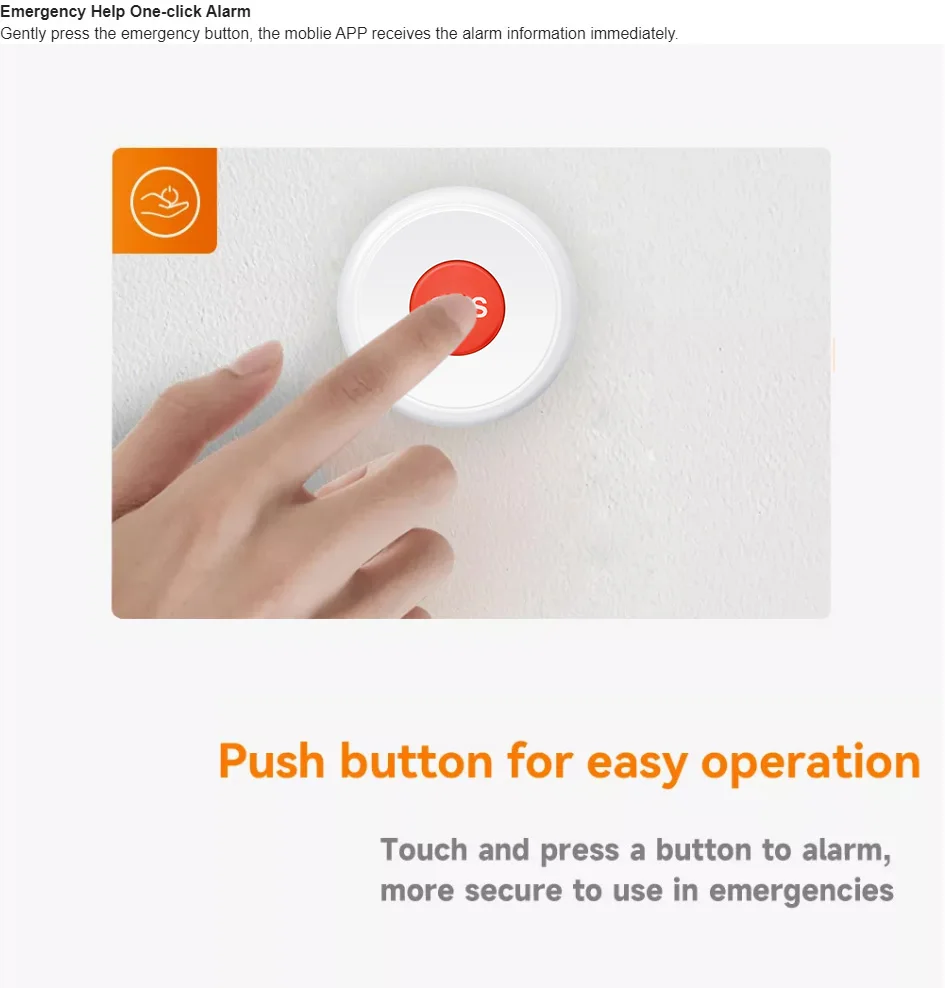 Tuya ZigBee Mini SOS Panic Button Wireless Emergency Personal Alarm for ...