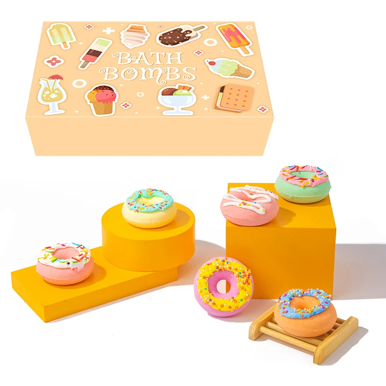 Custom Packaging Wholesale Organic Fizzy Bubble Bath Salt Donut Bath ...