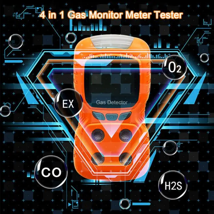 4-gas Monitor Meter Tester Analyzer Portable Gas Detector Co Monitor ...