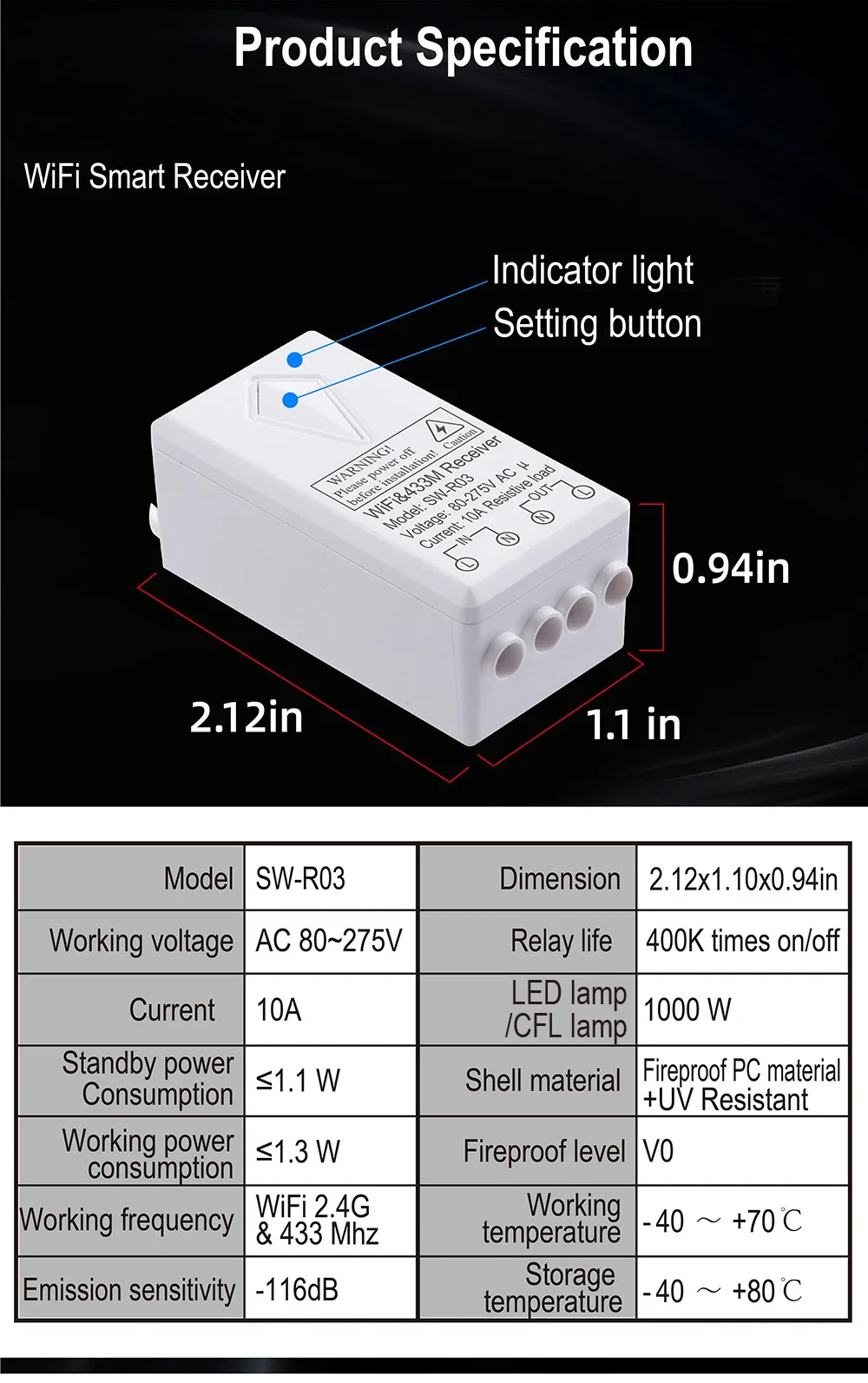 TUYA Waterproof IP66 Smart Light Switch Compatible with Alexa & Google ...