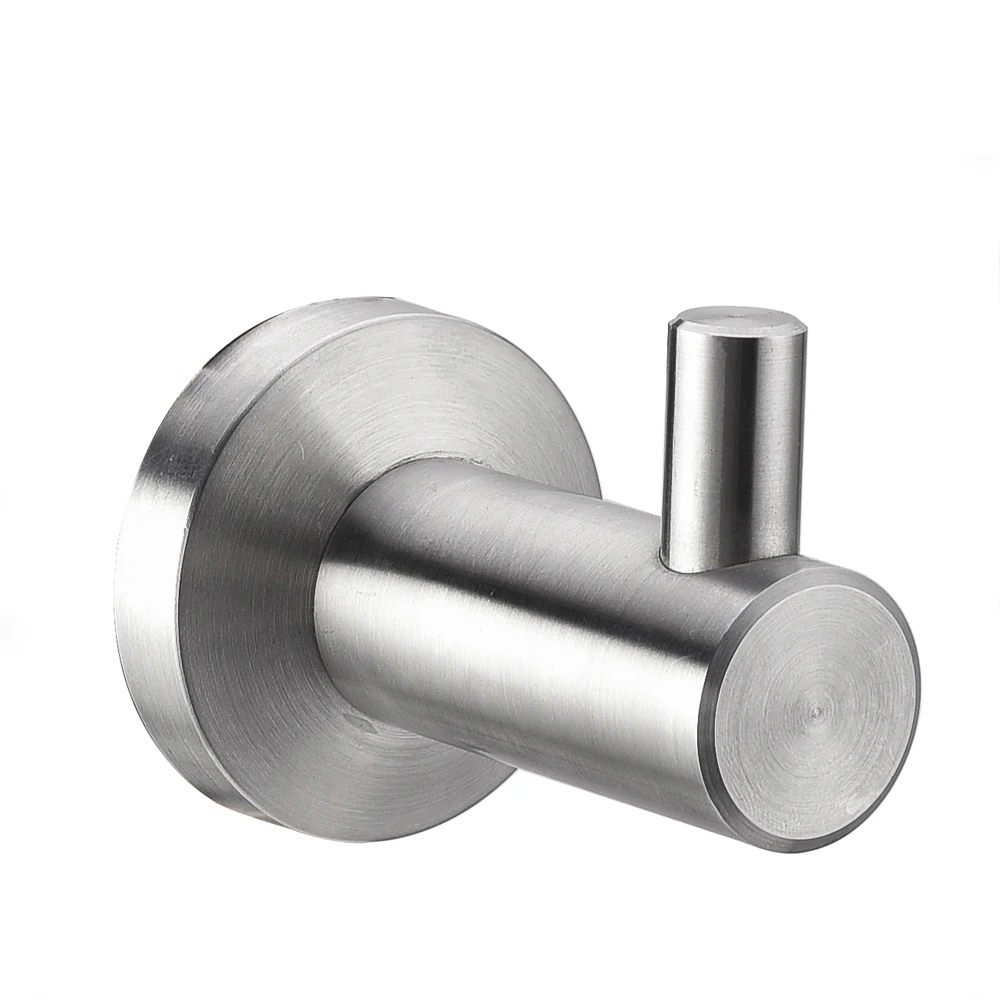Bathroom Single Brushed Stainless Steel 304 Towel Hook Coat Robe Hook ...