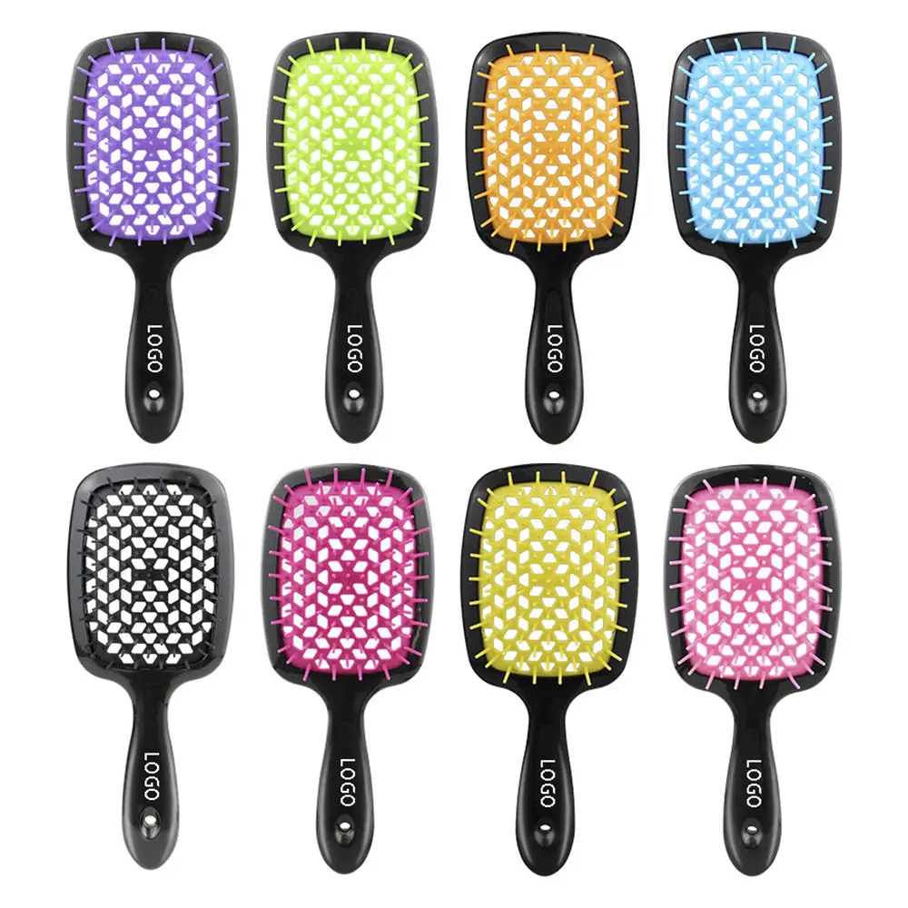 Customized Small Paddle Square Black Salon Vent Feature Plastic Handle Magic Hair Brush - Buy ...