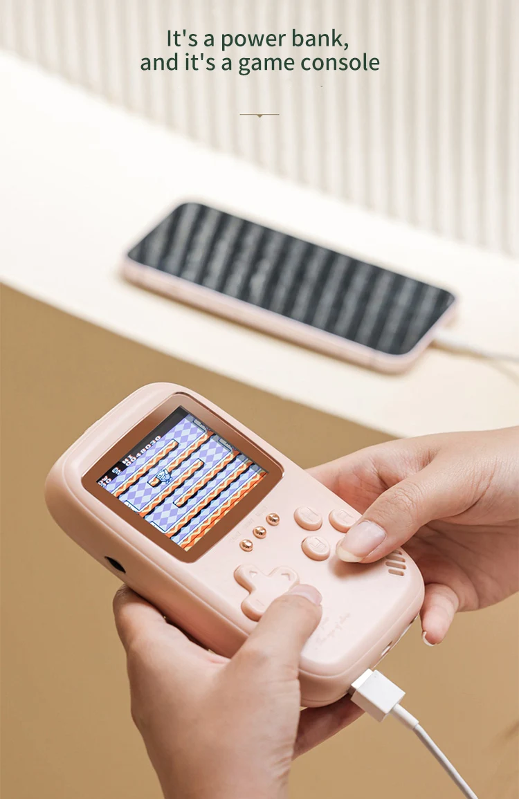 500 In 1 Gaming Players Console Portable Mini Power Bank 10000mah Game ...