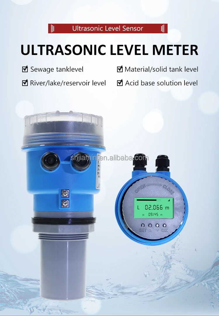 RS485 4-20ma Output Ultrasonic Level Meter Gauge for Grain Granary Silo ...