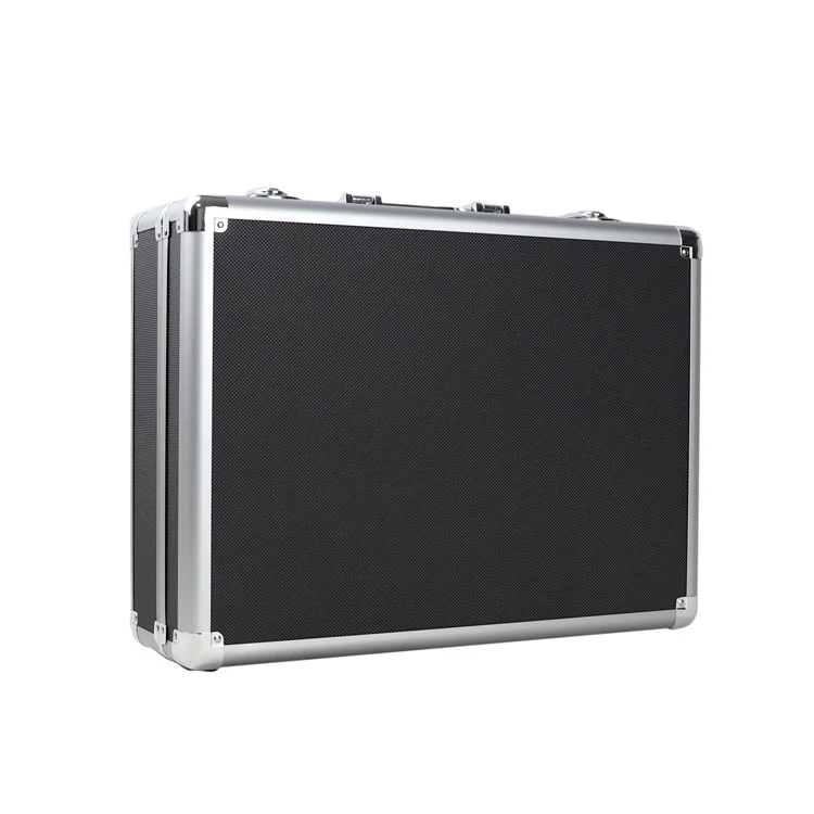 Aluminum Hard Case Foam Black Briefcase - Portable Tool Case