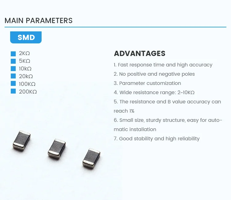 Wholesale Ntc Food Temperature Sensor Thermal Resistor 2k 3380k 0.10% ...