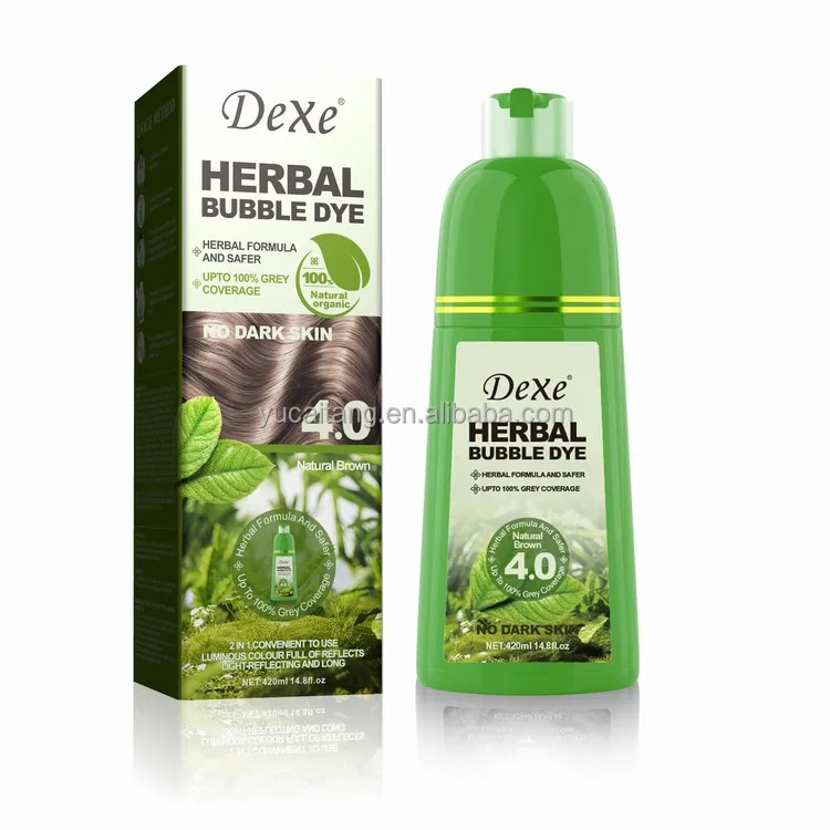 DEXE Herbal Bubble Brown and Black Hair Color Dye Shampoo