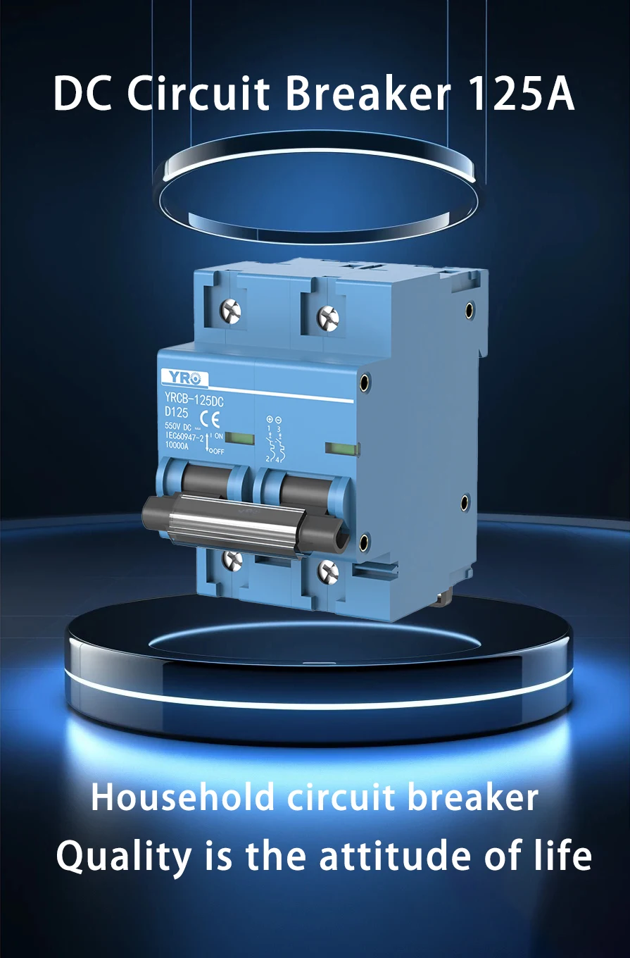 YRO DC Miniature Circuit Breaker - 125A Solar Safety Switch
