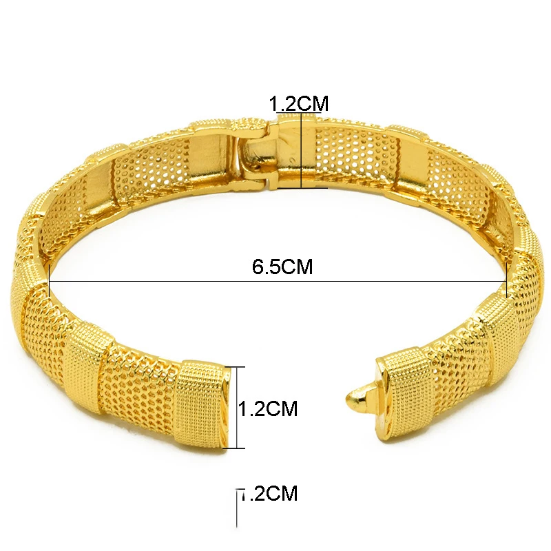 24k Gold Plated Ladies Bracelet Open Bangle Hand Jewelry 24k Saudi Gold ...