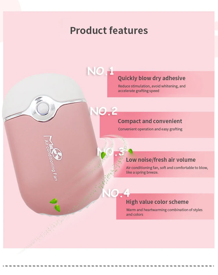 Portable Mini Air Conditioning Blower Handheld Eyelash Fan Dryer Usb ...
