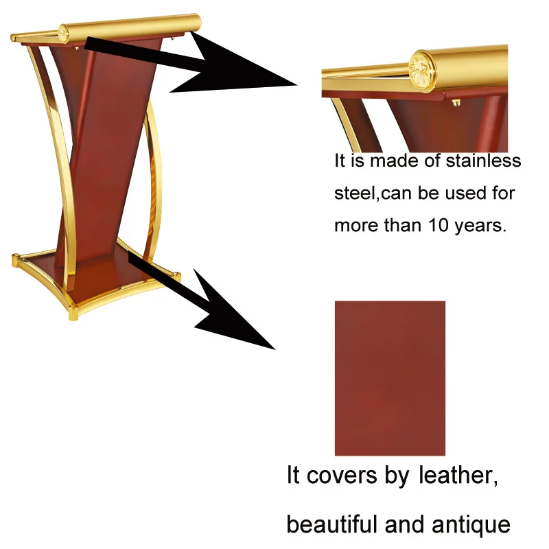 Wholesale Hotel Stainless Steel Rostrum Lectern Metal Used Pulpit ...