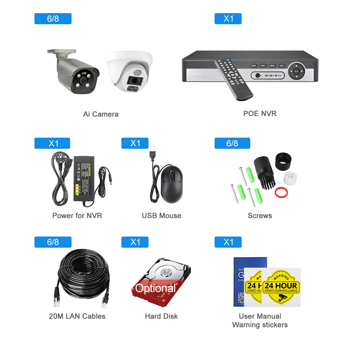 Techage Outdoor 4k Security Poe Dome Camera System 8ch Nvr With Bu-llet ...