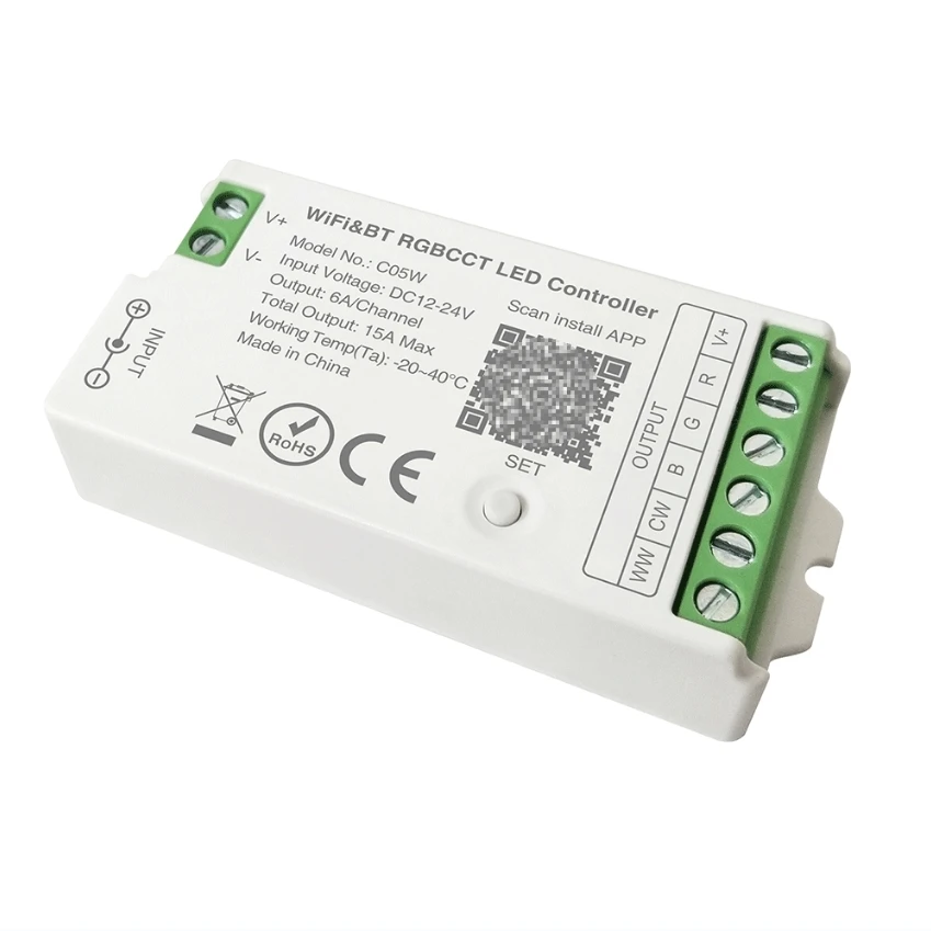 C05w Wifi Rgb Cct Led Controller 2.4g Rf Led Remote Control For 5050 ...