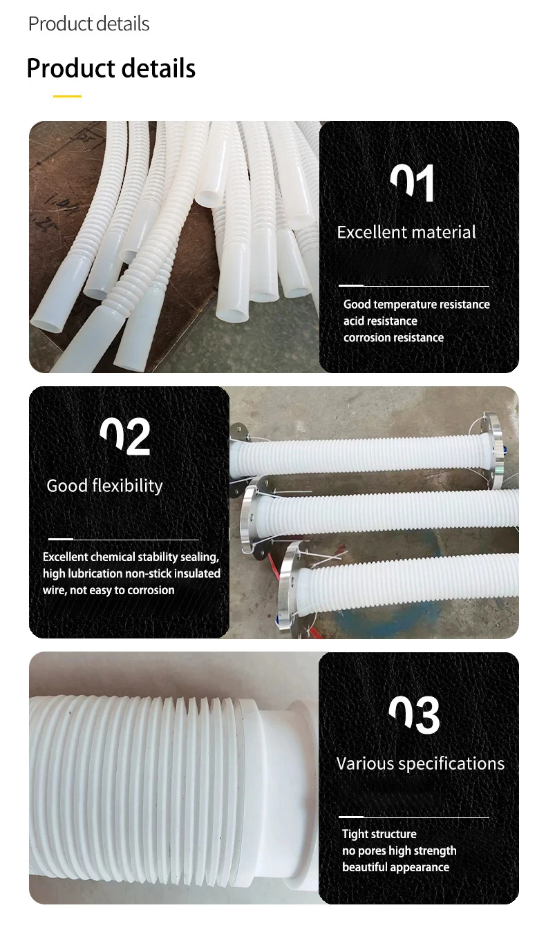 Ptfe Corrugated Hose High Temperature Ptfe Bellows Milky White Ptfe Bellows - Buy Ptfe ...