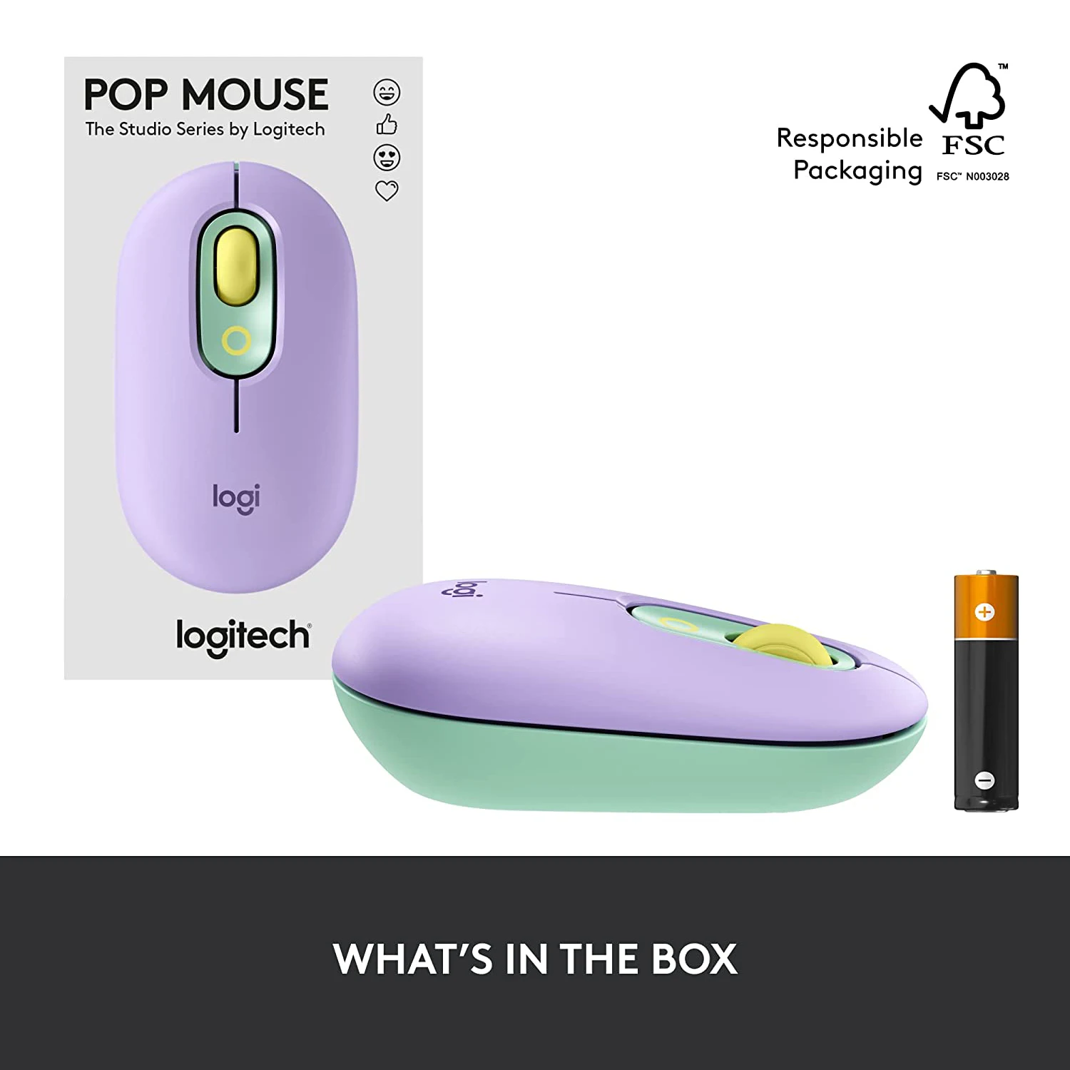 Logitech POP Wireless Mouse With Customizable Emojis, SilentTouch ...