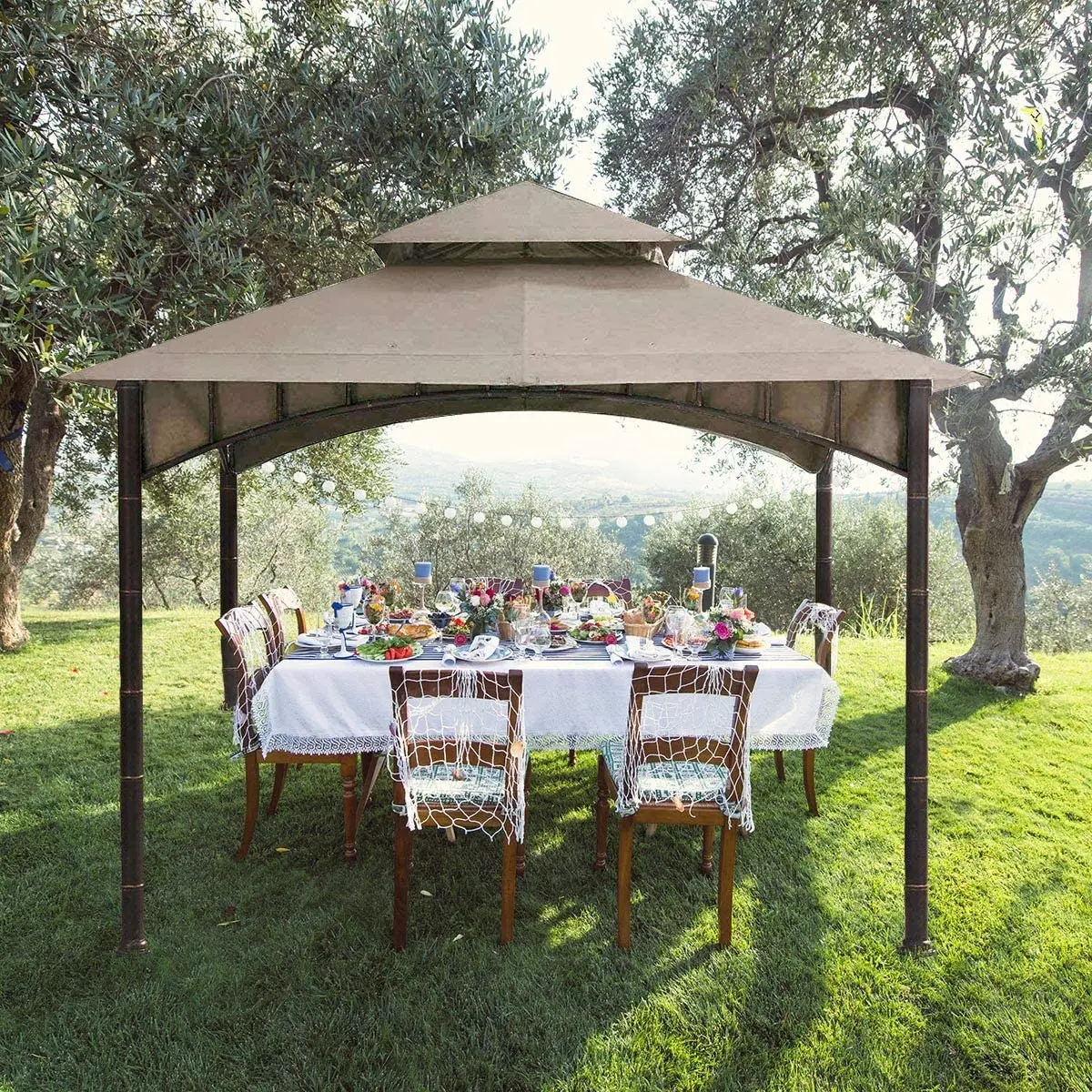 Brown,Waterproof Outdoor Replacement Ceiling,Square Khaki Garden Gazebo ...