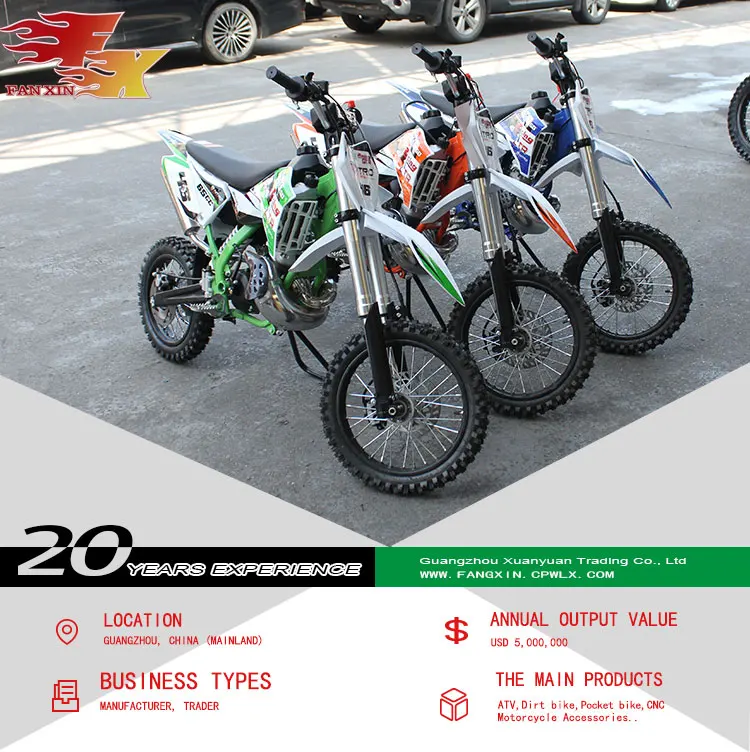 65CC Fanxin Dirt Bike - Kick Start, 2 Stroke, Water Cooled