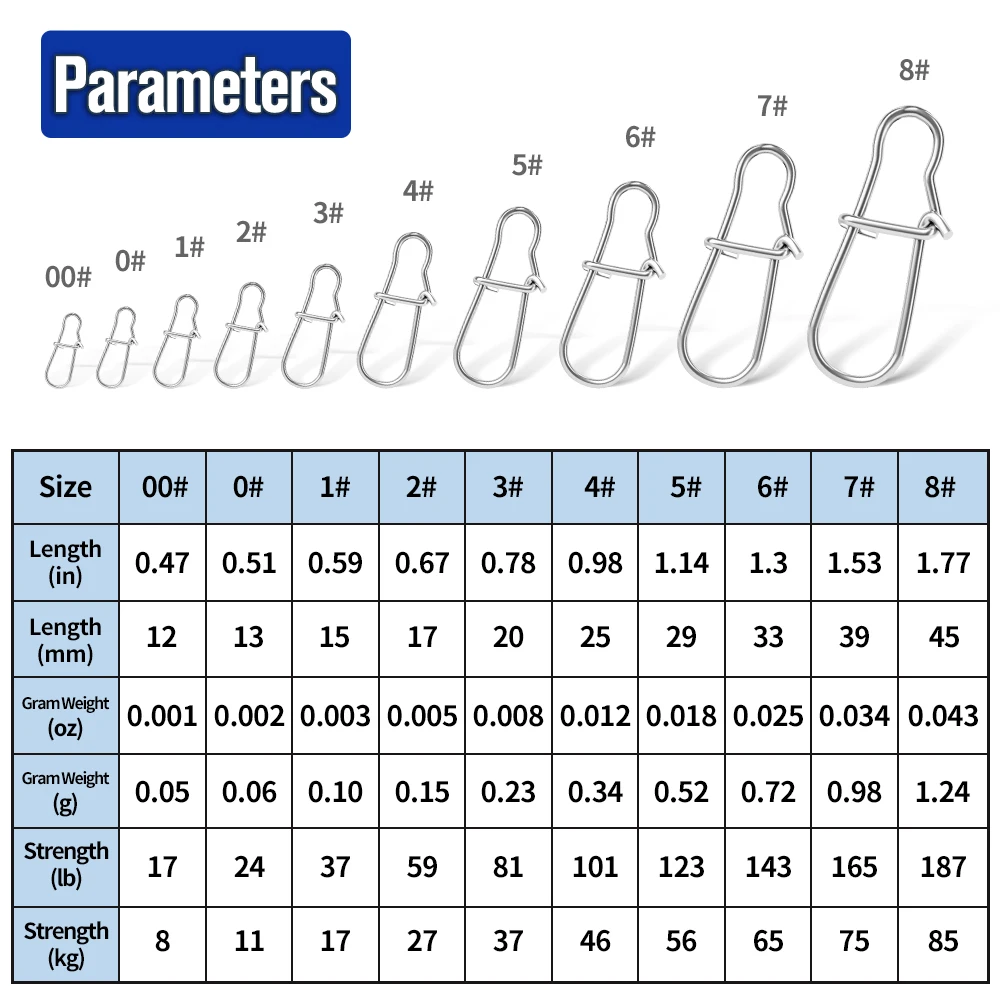 Stainless Steel Fishing Snap Swivel Hooked Snap Pin Fastlock Clip ...