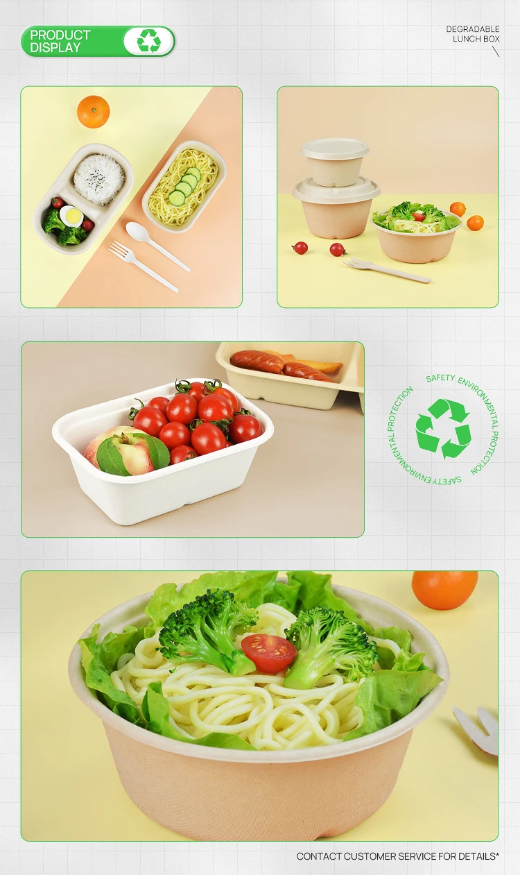 530ml Biodegradable Clamshell Bagasse Hamburger Sugarcane Disposable ...