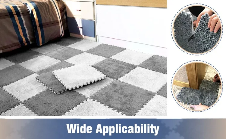 Fluffy Soft EVA Puzzle Sports Carpet Kids DIY Plush Floor Patchwork ...