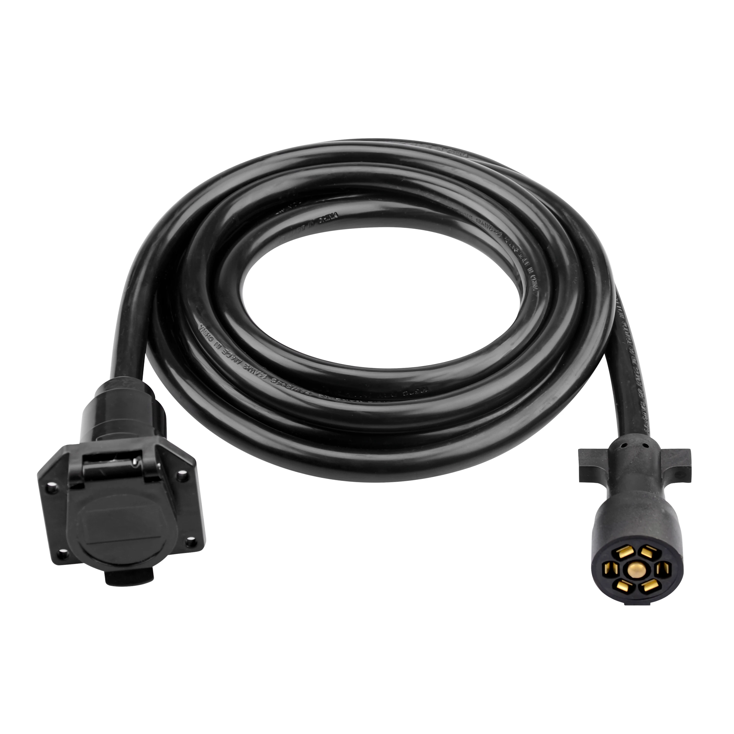 7-way Trailer Plug Socket Extension Cable 12ft Long,7-way Trailer Plug ...