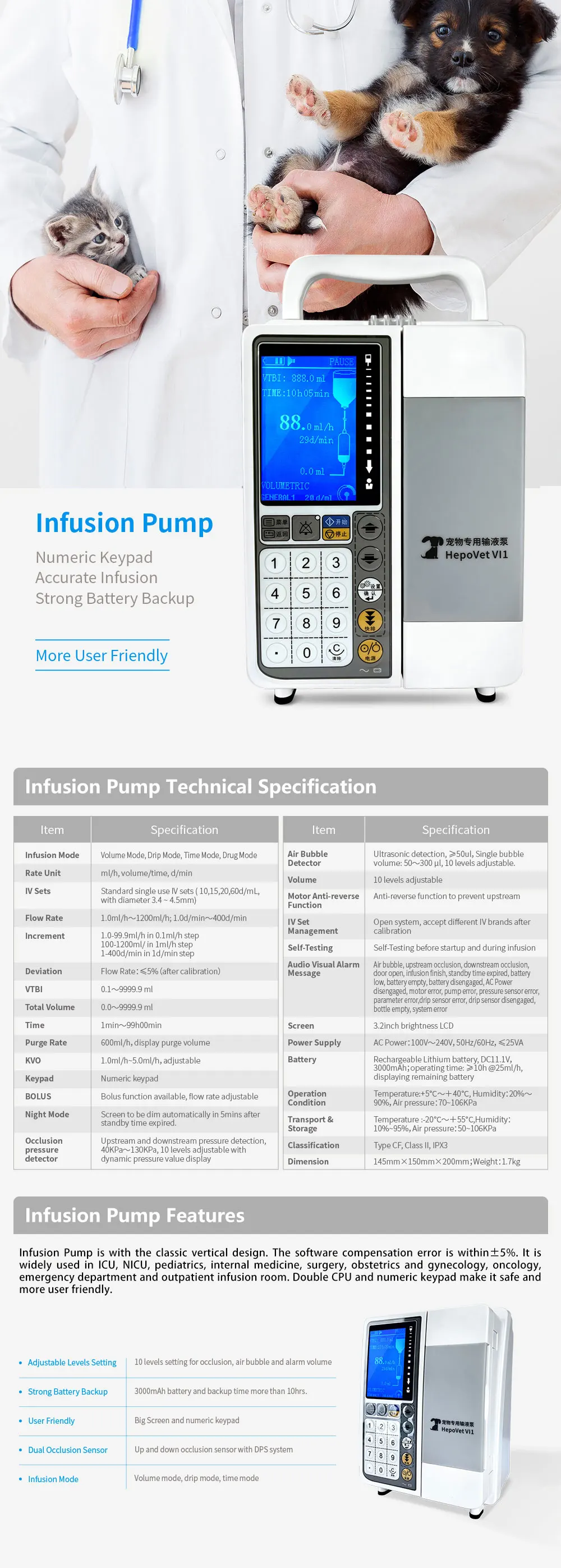 Animal Medical Equipment Veterinary Use Constant Speed Control Infusion ...
