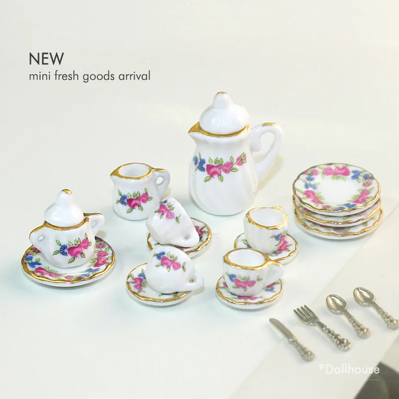 Modern Latest Custom Made Doll House Miniature Tea Sets Ceramic Mini ...