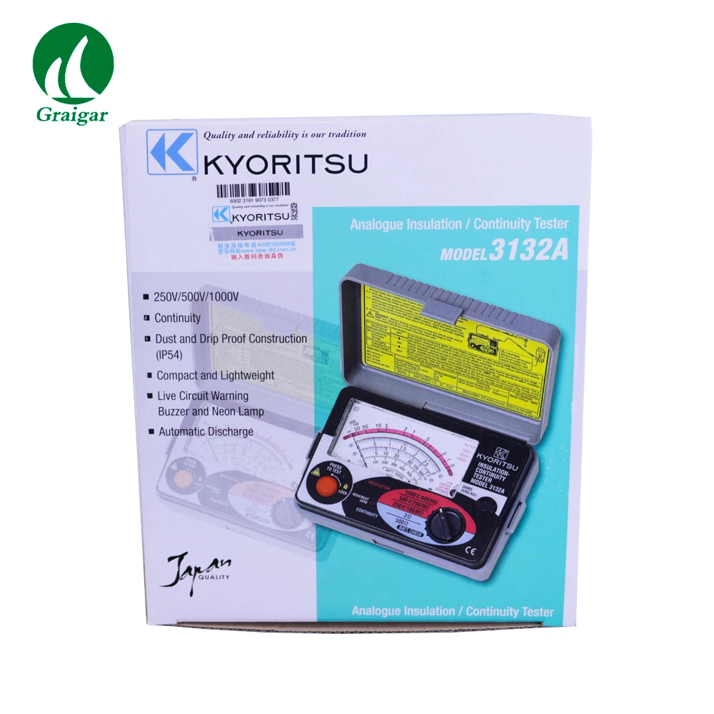 Kyoritsu 3132a Analogue Insulation Continuity Tester Test Voltage:250v ...