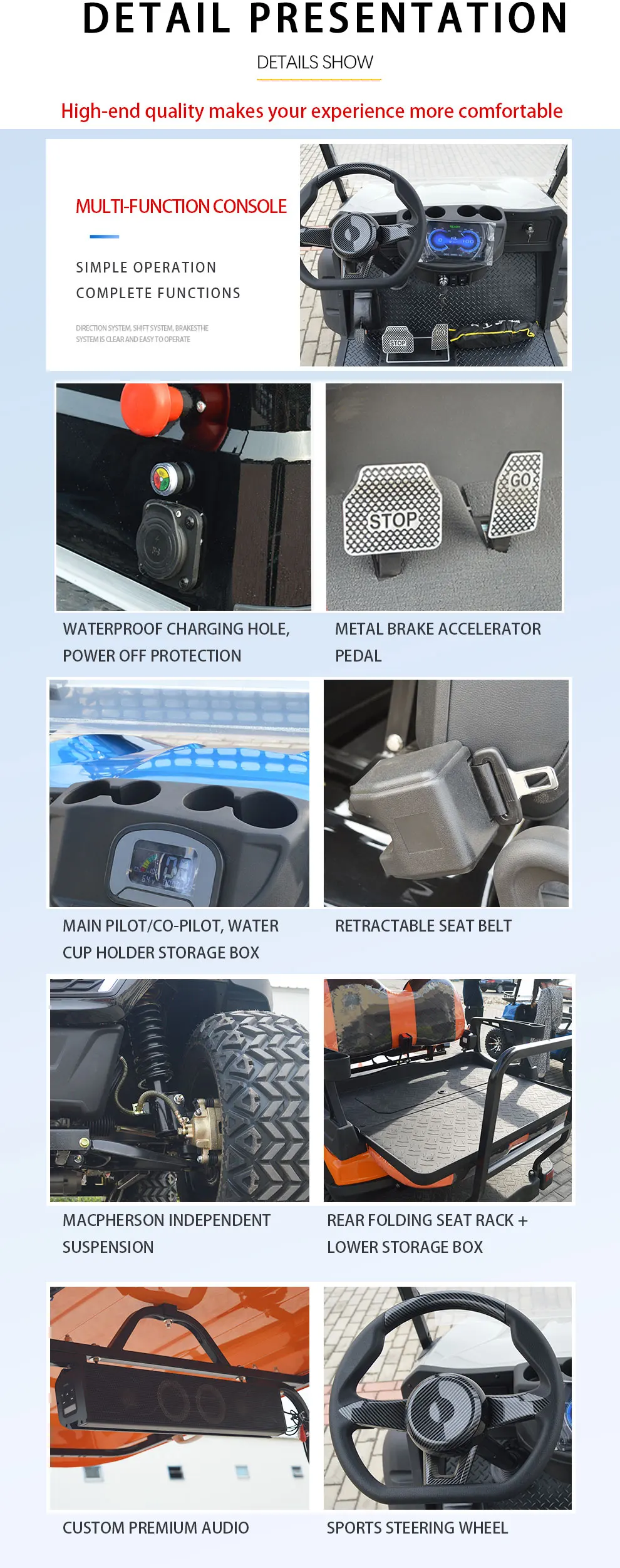 6 Seaters Electric Golf Cart Vehicles Electric Club Car Sightseeing Bus ...