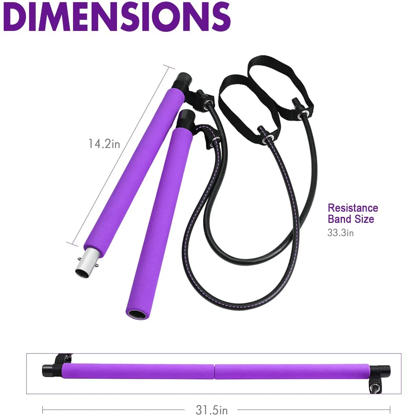Aofit Gym Stick Yoga Pilates Stick Bar - Adjustable & Portable