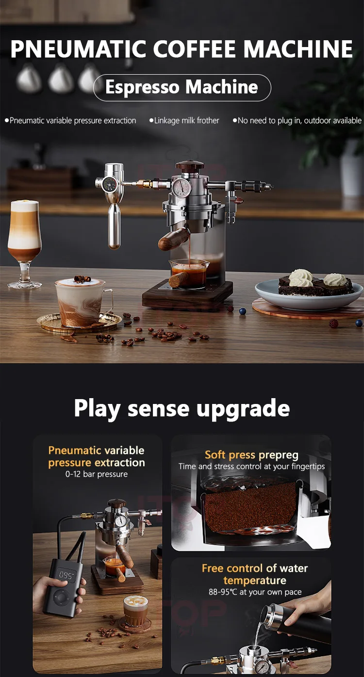 Portable High Pressure Espresso Maker - Quick Hot Coffee Machine 1-16 ...