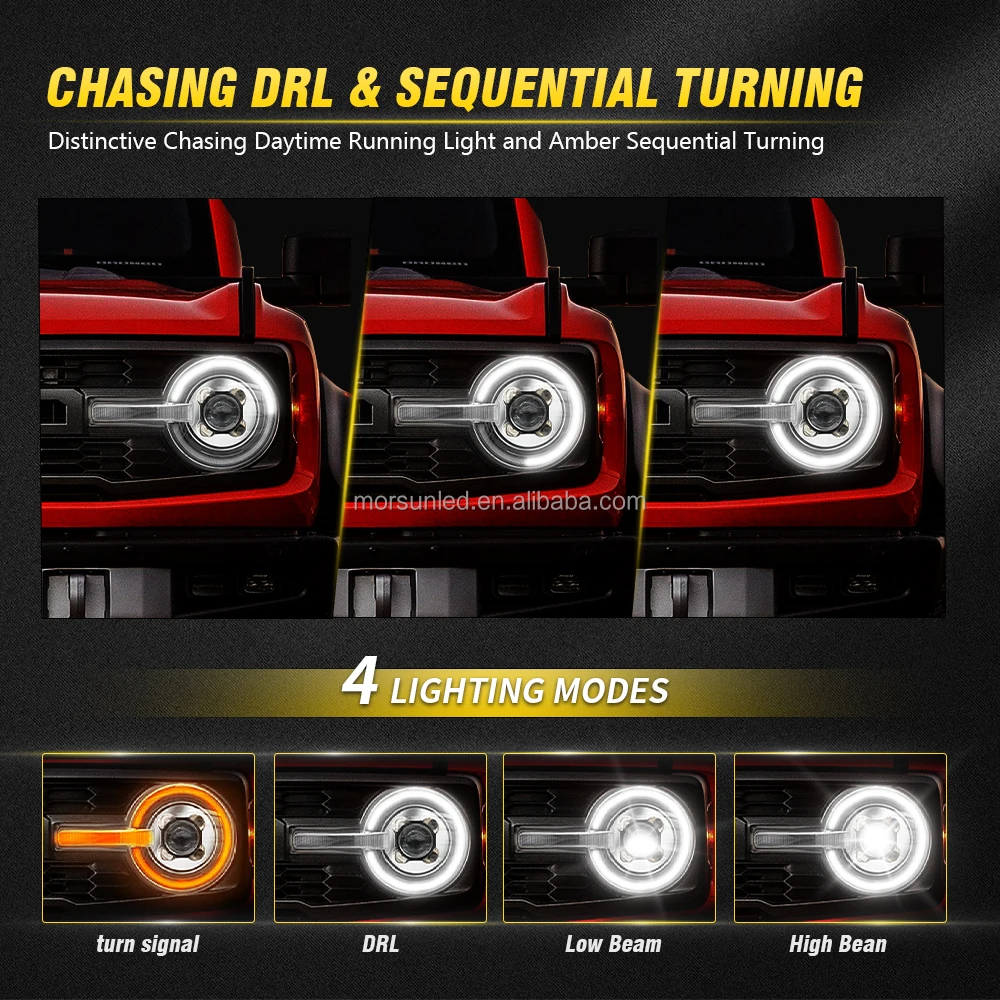 Ford Bronco 2021+ LED Headlights - Bright, Efficient Lighting