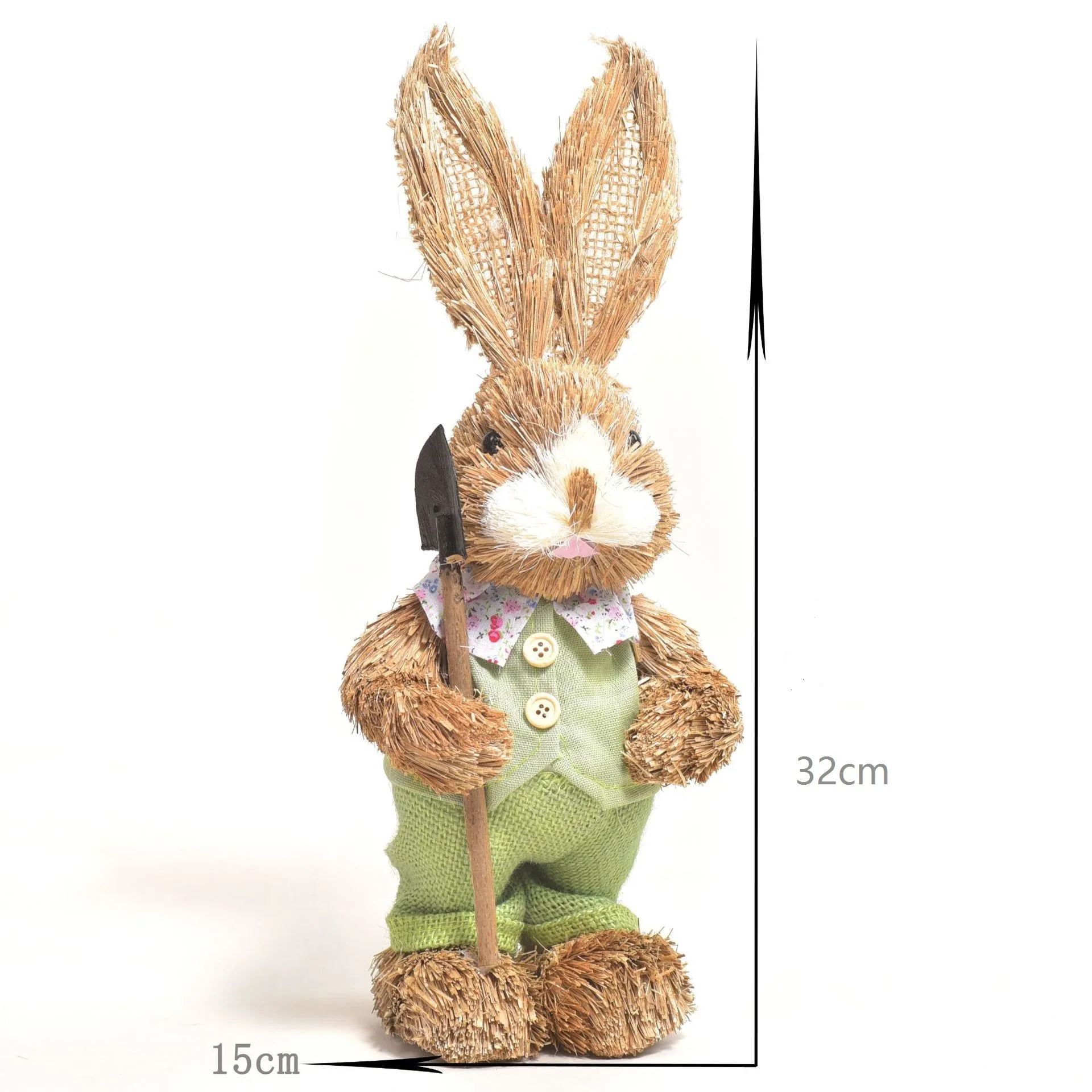 Handmade Artificial Straw Bunny - Perfect Easter Decor