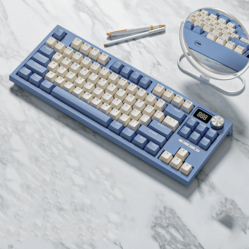 Three-mode Wireless Bluetooth Mechanical Keyboard Green Axis Wired E ...