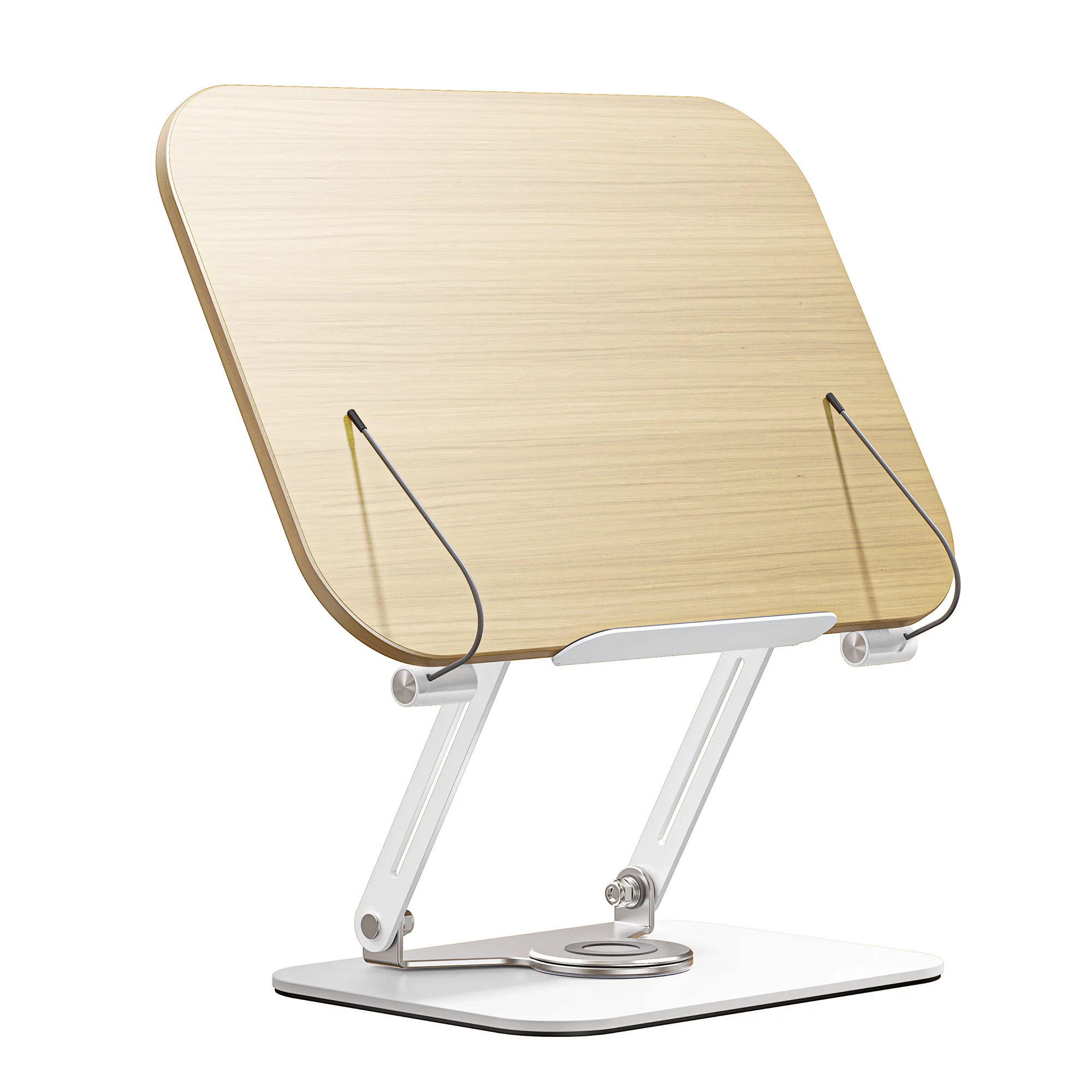 Boneruy R17 Adjustable Plywood Metal Book Stand - Rotatable & Foldable ...