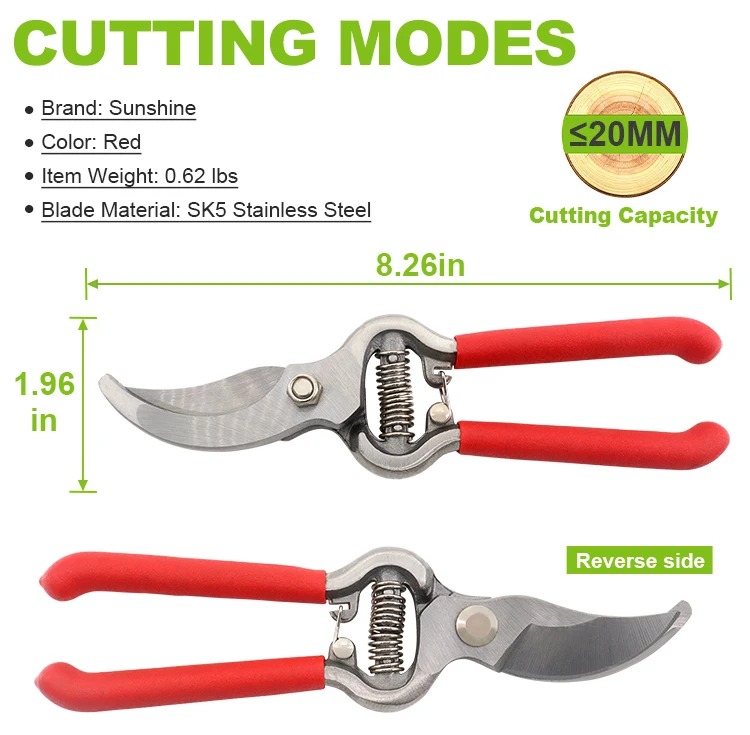 Sunshine Garden Tools Hand Pole Saw Cordless Tree Pruner Loppers Mini 8 ...