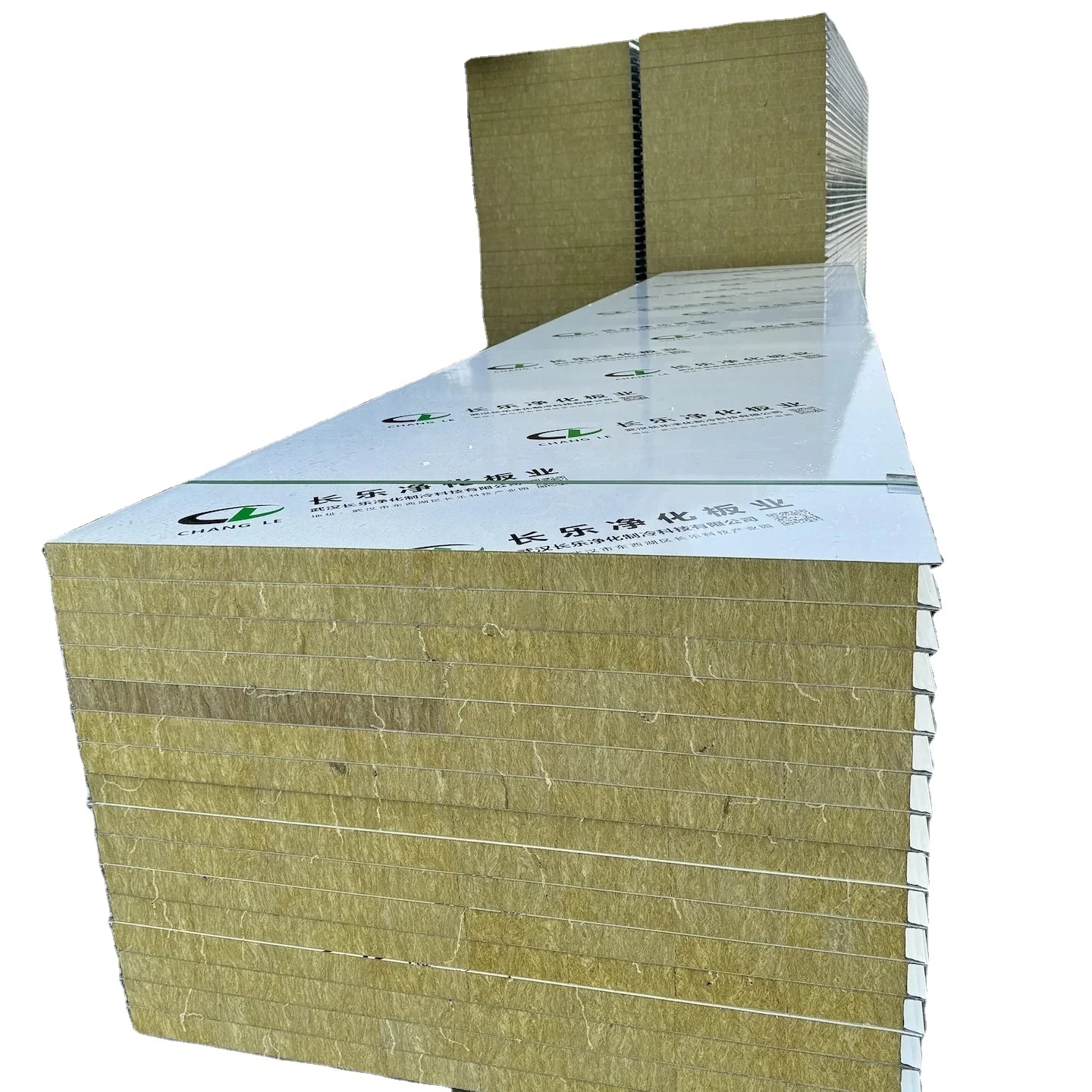 Colored Steel Rock Wool Insulation Sandwich Panel Zinc Plated Colour ...