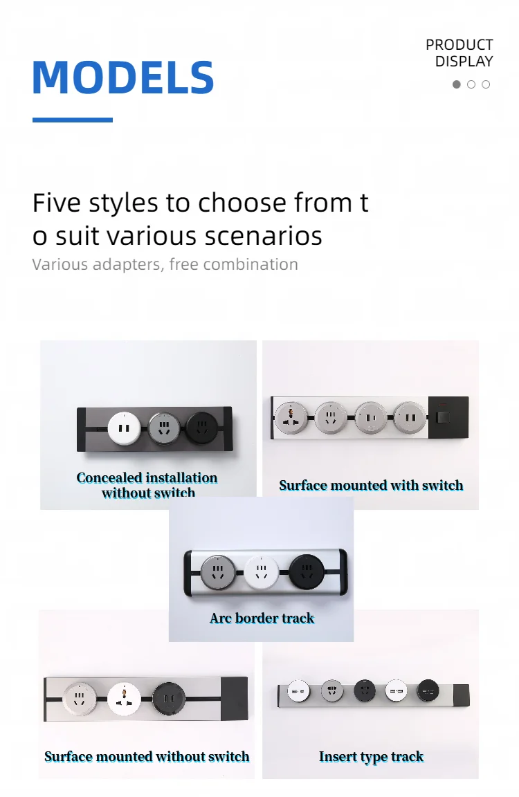 Hidden In-Tabletop Electric Socket Track Sliding Hidden Removable Wall ...