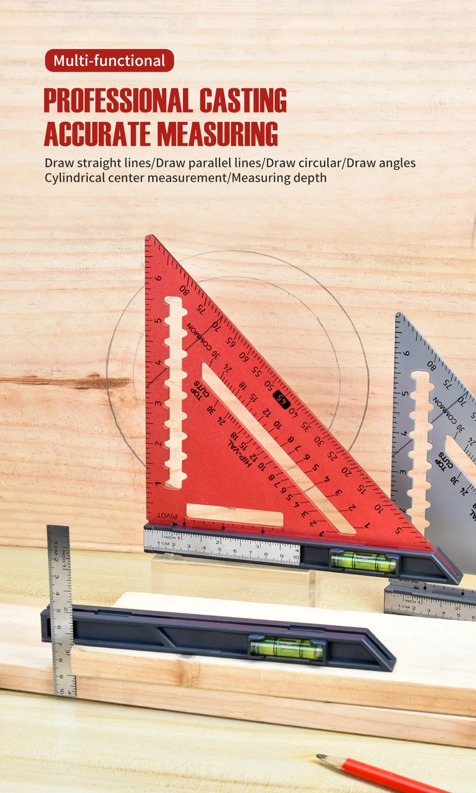Triangle Ruler - Multi-Functional Measuring Tool for Engineers