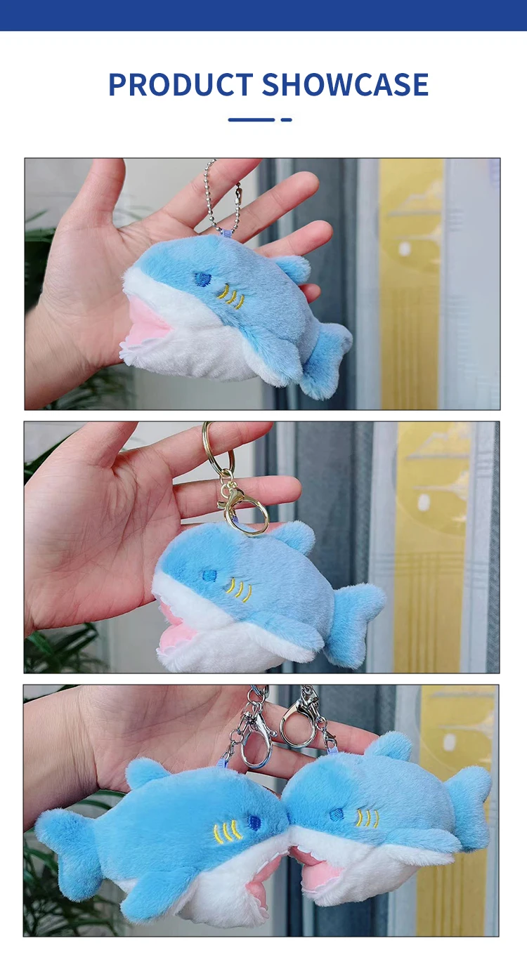 Factory Wholesale Shark Plush Toy Key Chain Pendant Cute Soft Keychain ...