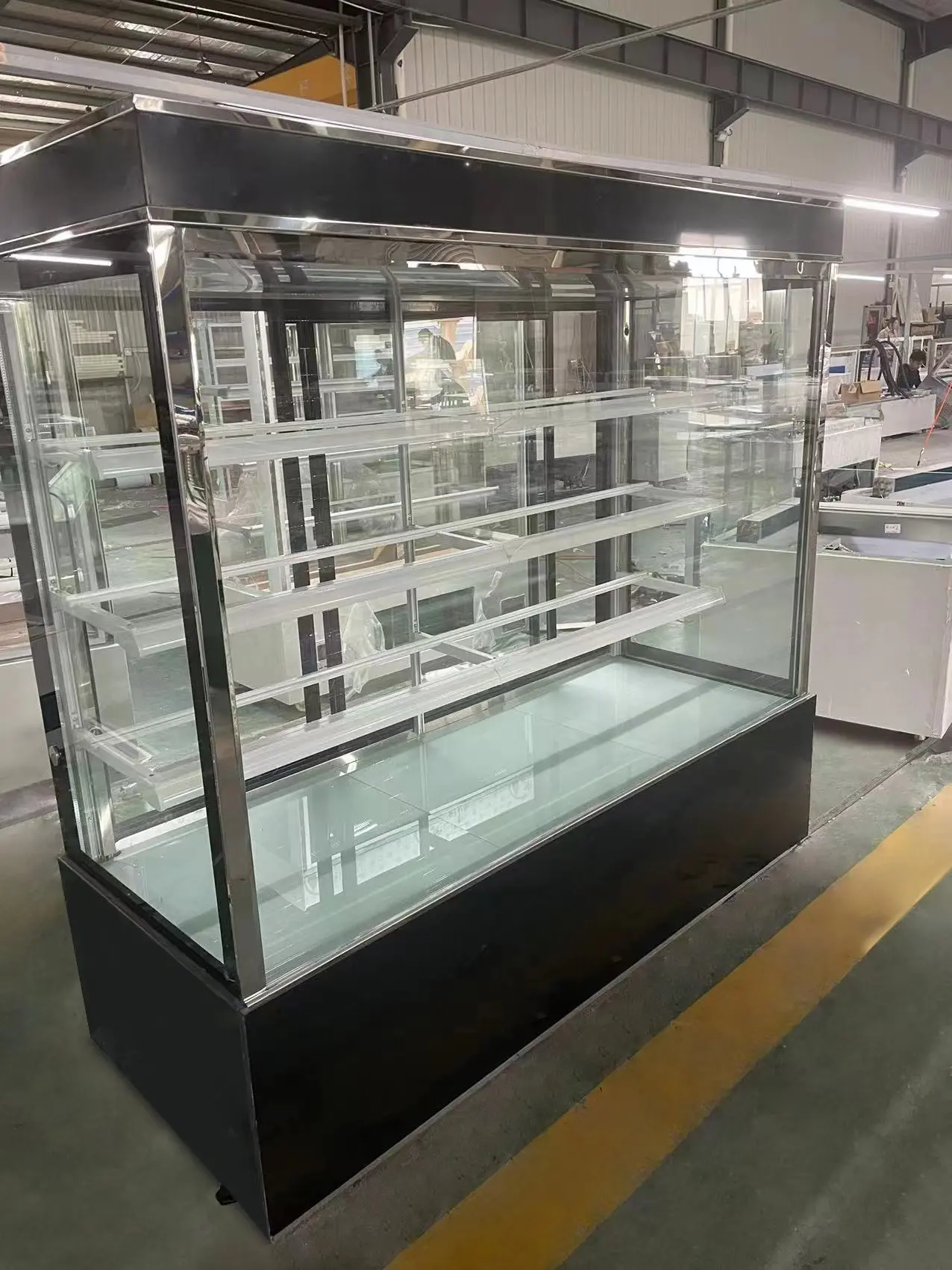 Supermarket Commercial Bakery Showcase Display Cooler Curved Cake ...