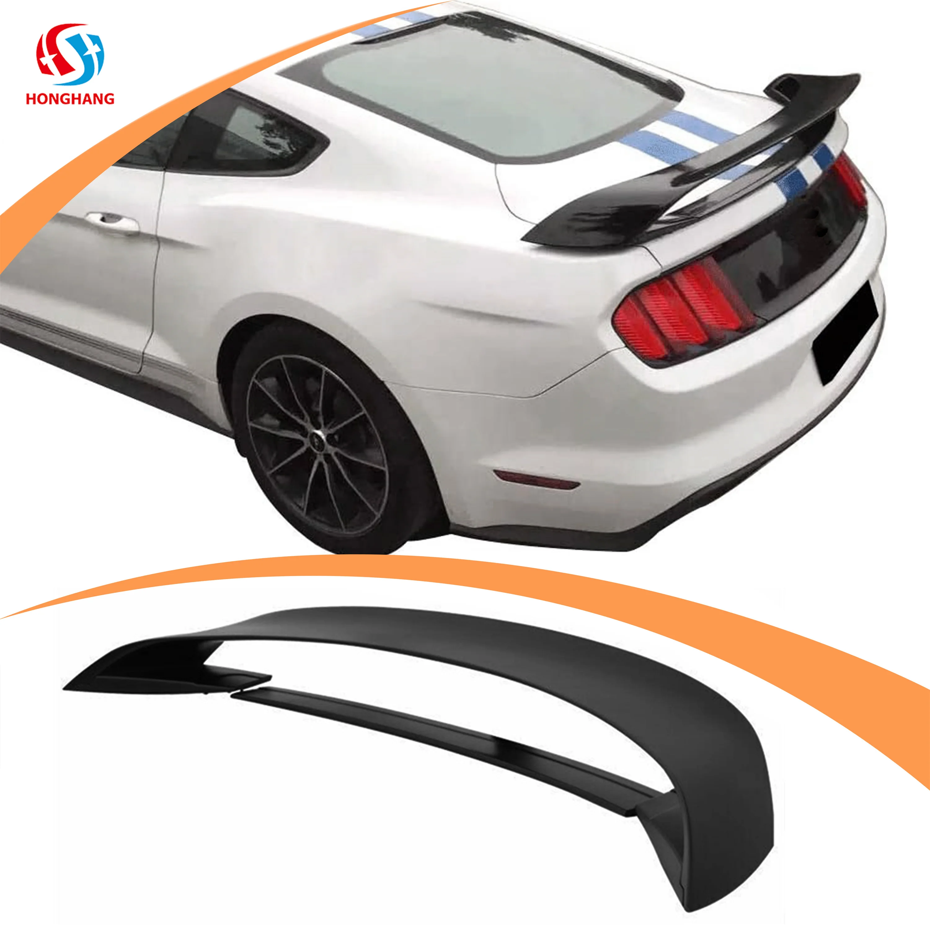 Honghang Rear Spoiler ABS Matt Black Rear Trunk Spoilers For ford ...