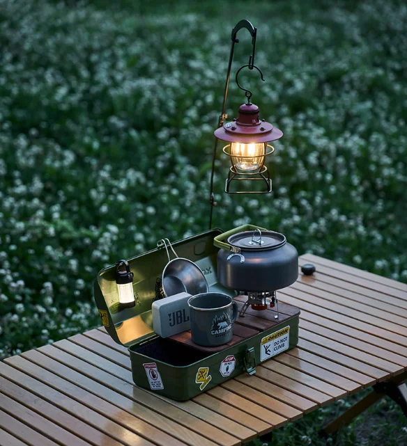 Metal Tool Storage Box, Camping Metal Storage Box, Portable Iron ...