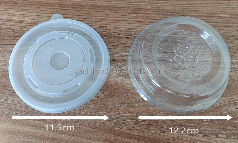 Transparent PP PET Plastic Flat Clear Lids Paper Bowl Covers Supplier ...