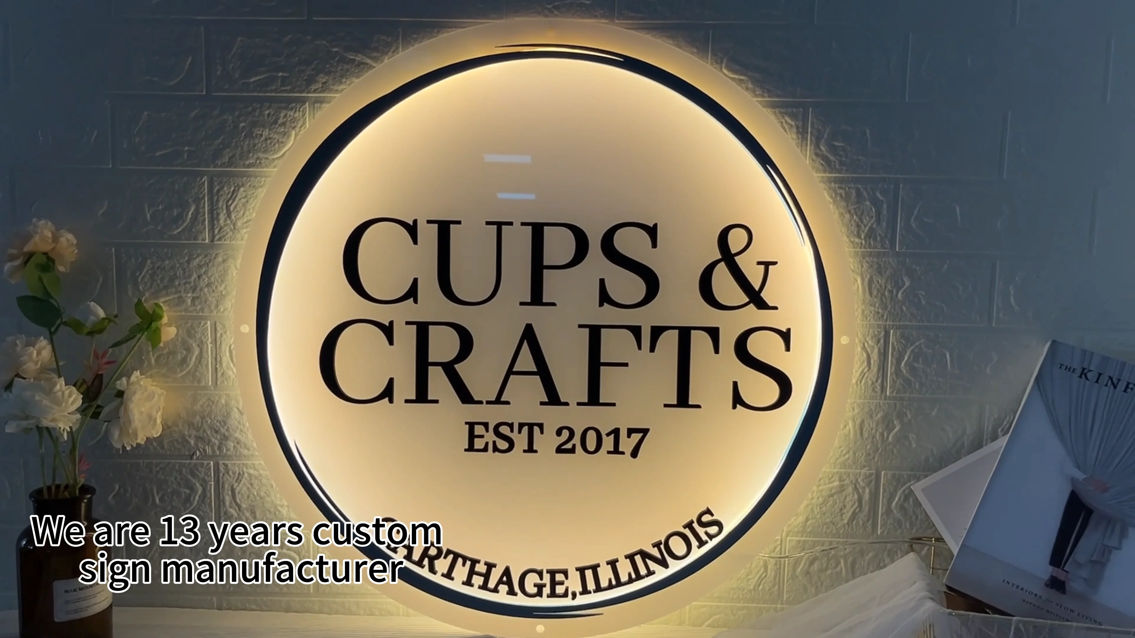 Custom Backlit Acrylic Sign Round Acrylic Logo Sign For 3d Metal ...